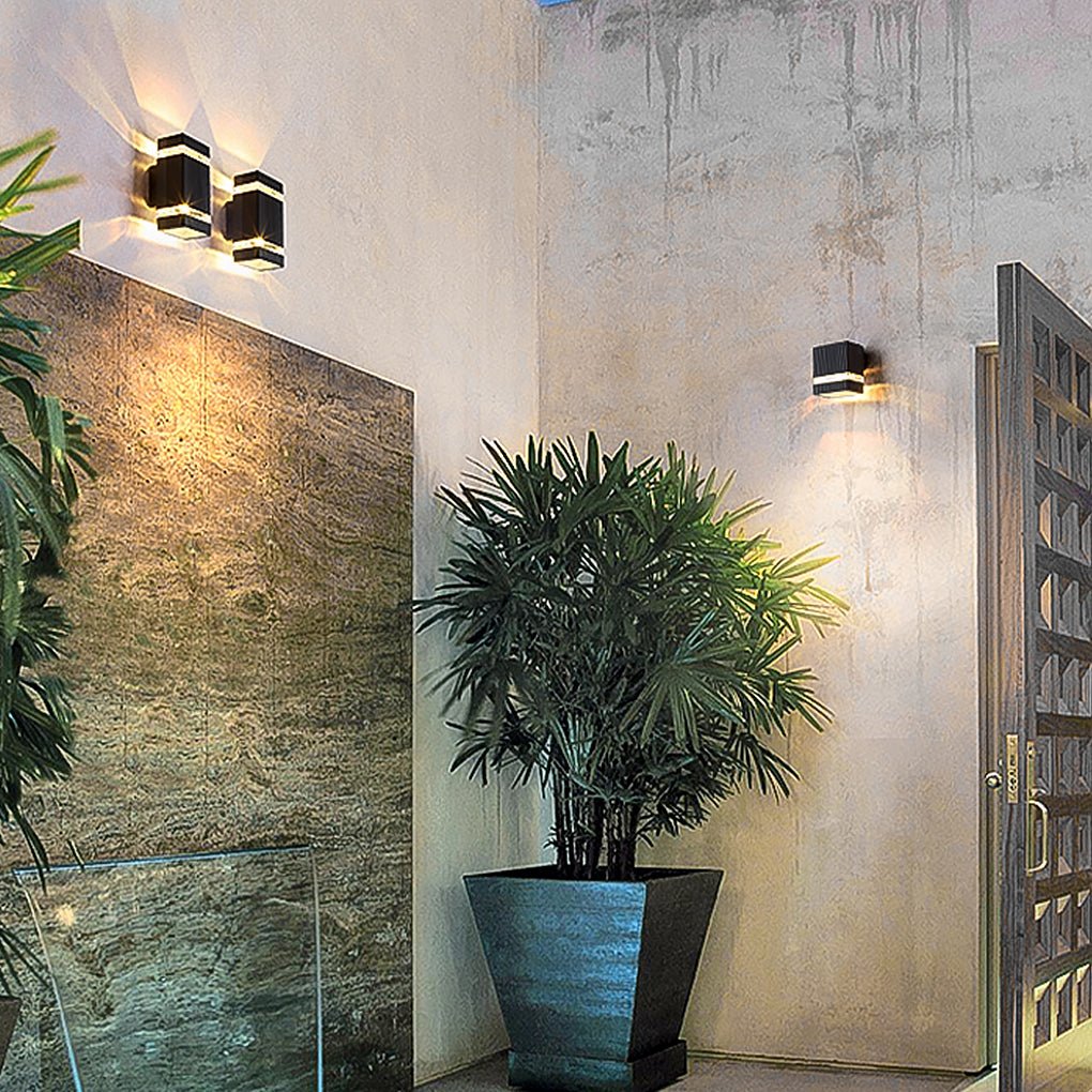 Square Round Waterproof Up And Down Lighting LED Modern Wall Sconces ...