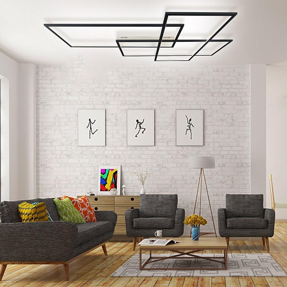 Overlapping Rectangles Aluminum Geometric Style Flush Mount Lighting ...