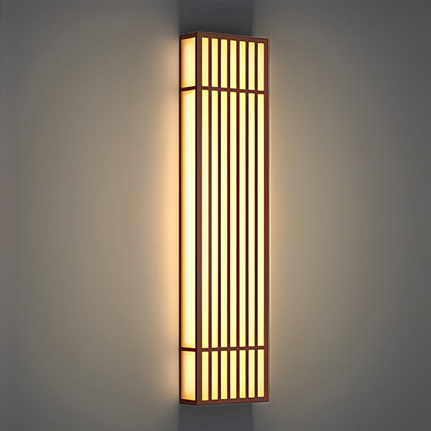 Rectangle LED Outdoor Wall Light Black Slat Porch Fixture – Dazuma