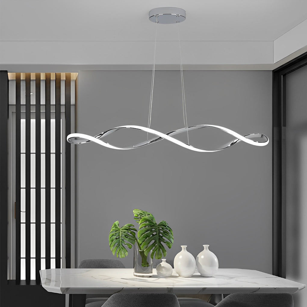 Waveform Pendant Light Chrome LED Fixture – Dazuma