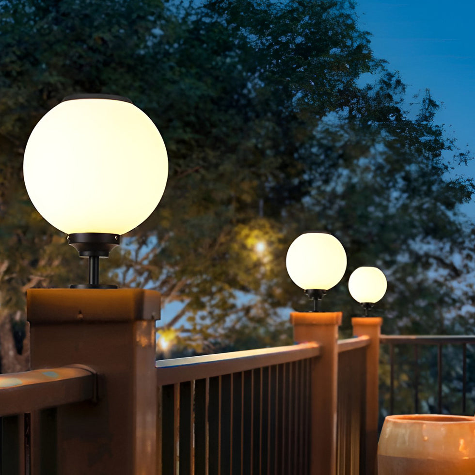 Outdoor Gate Pillar Lights Solar Globe Post Caps Lights – Dazuma