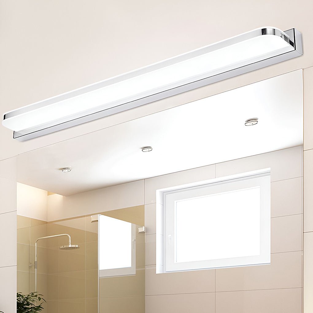 LED Bathroom Vanity Light with Wall-Mounted Panel and Polished Iron ...