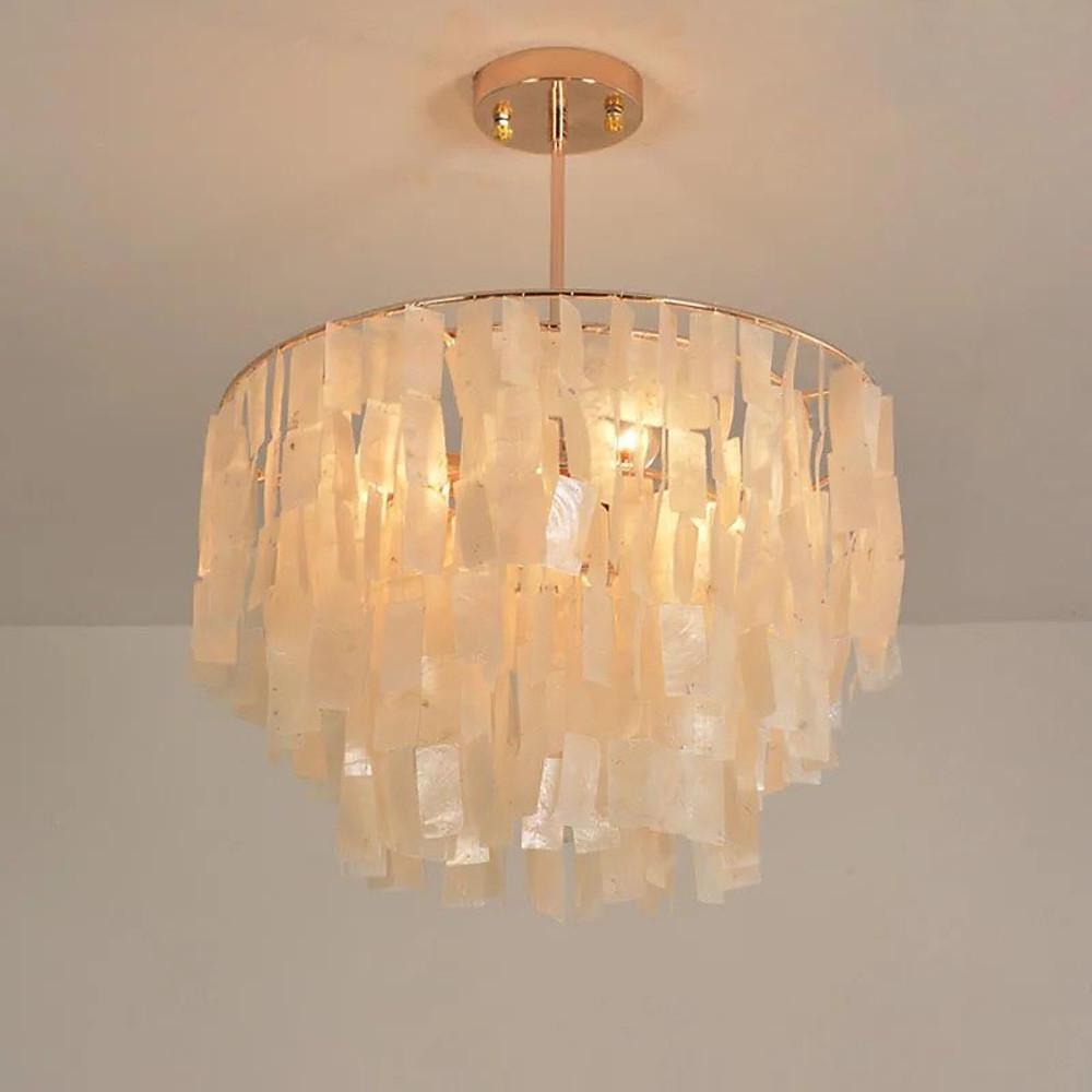Modern Shell Shaped Contemporary Chandeliers Rustic Capiz Chandeliers ...