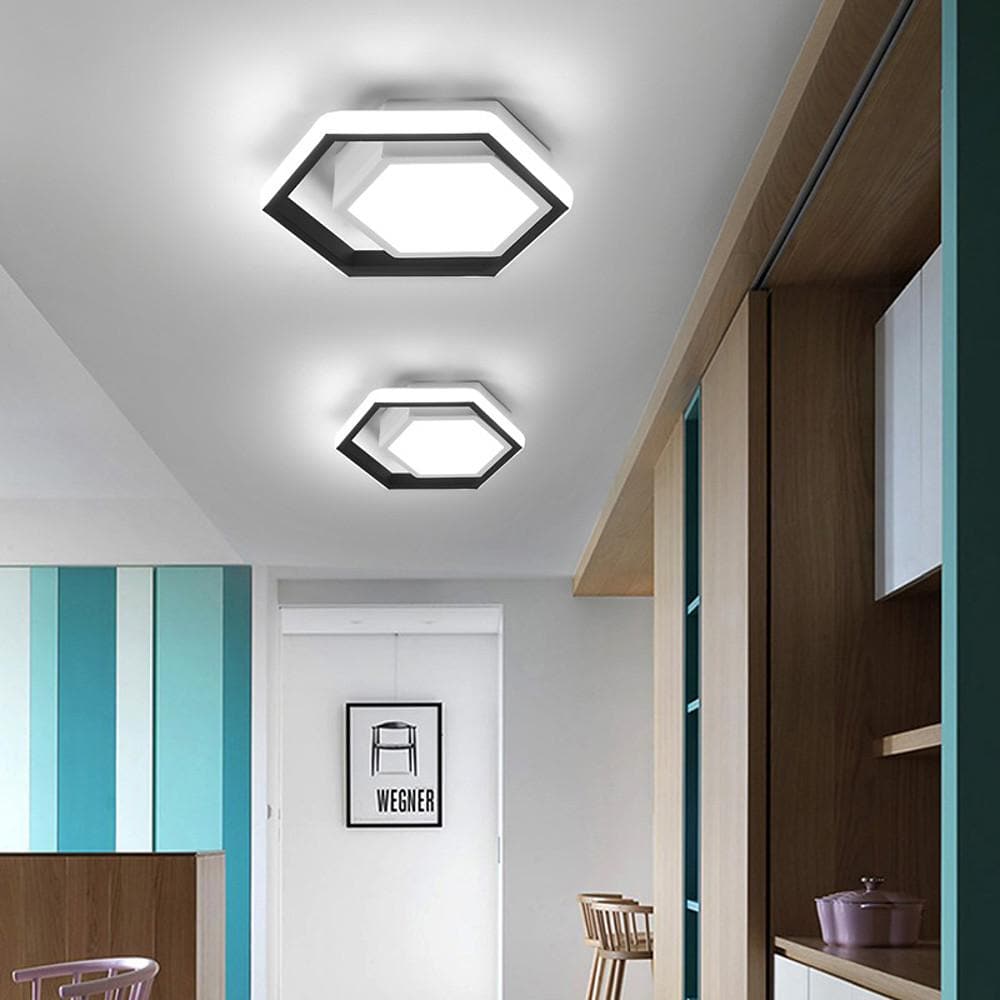 Hexagon Shaped LED Modern Flush Mount Lighting Ceiling Lights Hanging ...