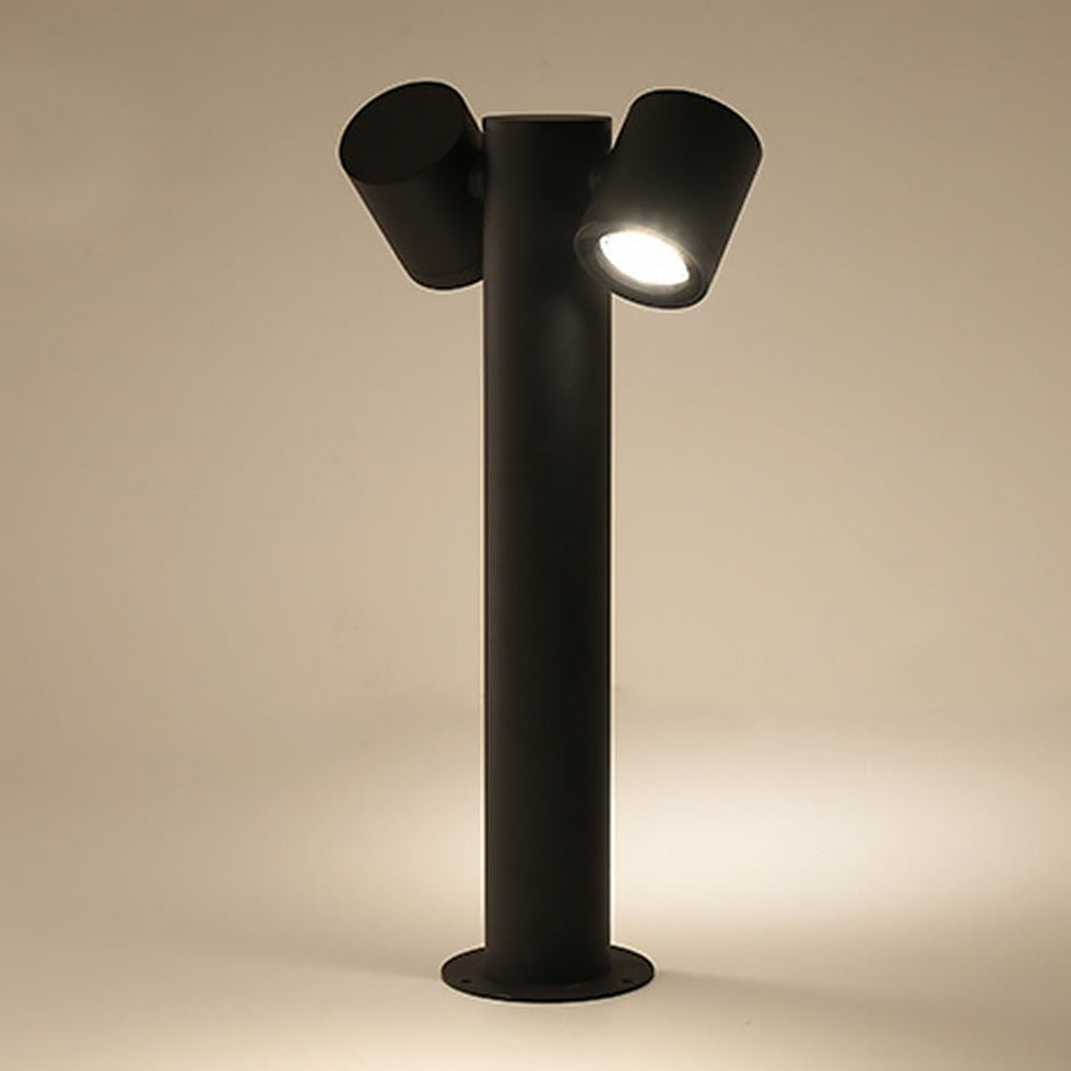 Double Light Bollard Light: Adjustable LED Garden Post – Dazuma