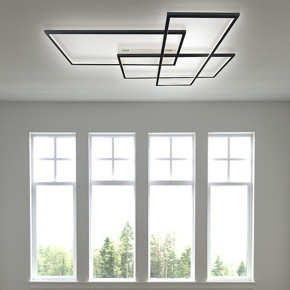 Overlapping Rectangles Aluminum Geometric Style Flush Mount Lighting ...