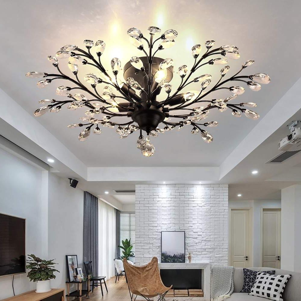 Unique Contemporary Chandeliers Crystal Flower Chandelier for Living ...